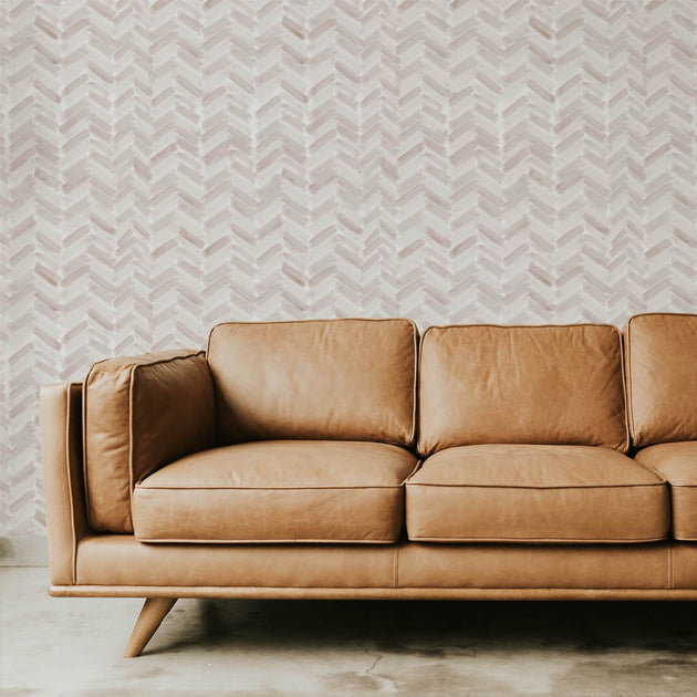 Blush Chevron Peel and Stick Wallpaper