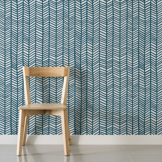 Navy Blue And Green Chevron Wallpaper