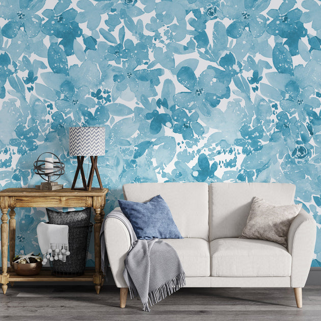 Enchanted Indigo Aqua Peel and Stick Wallpaper