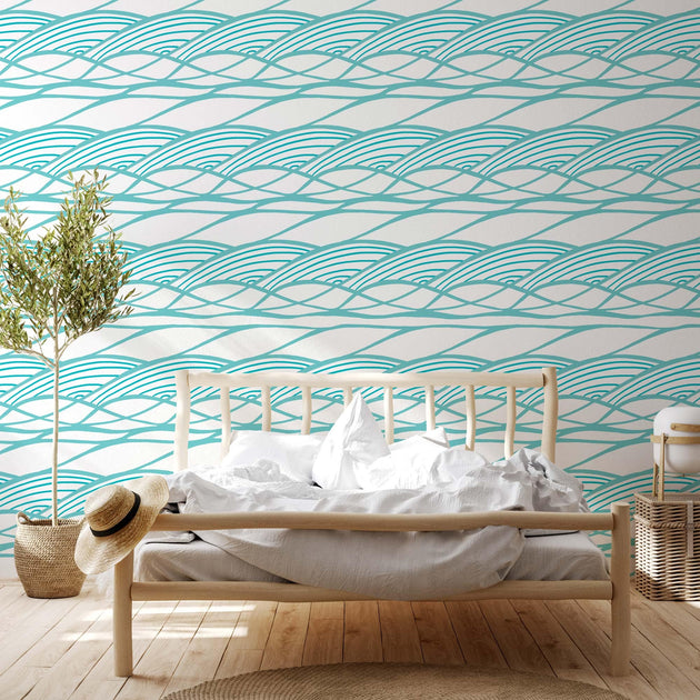 Waves Pattern Removable Wallpaper