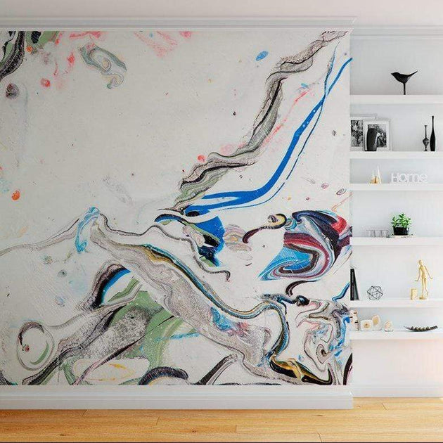 Barcelona Modern Wall Mural | Creamy Removable Marble Wall Mural