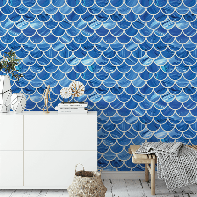 Brush Swirls Under Scales Removable Wallpaper