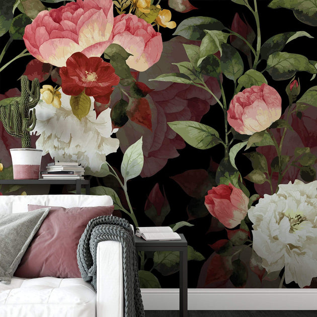 Drama Filled Floral Removable Wall Mural