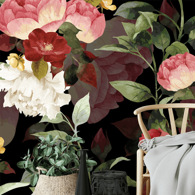Drama Filled Floral Removable Wall Mural