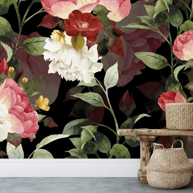 Drama Filled Floral Removable Wall Mural