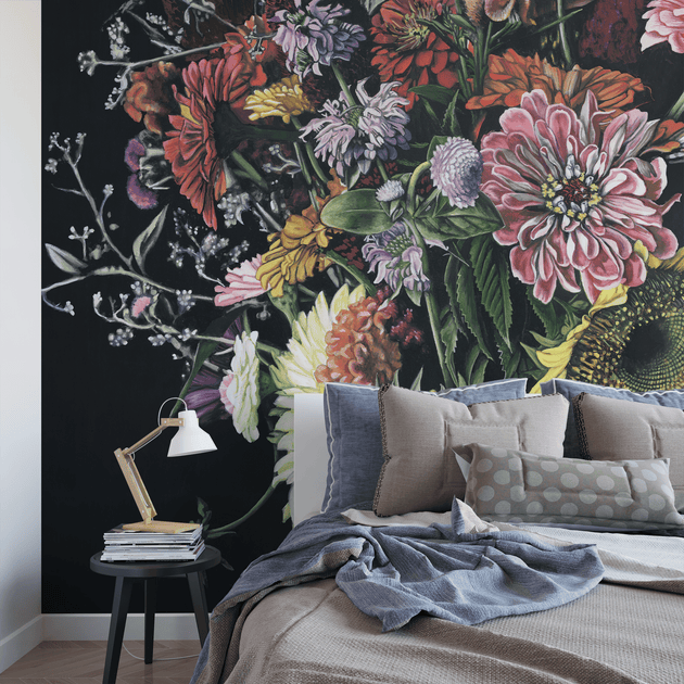 Hand Painted Flower Removable Wall Mural