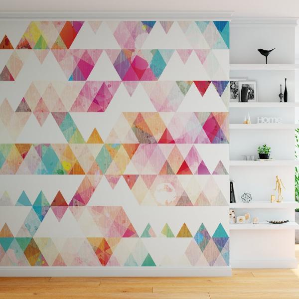 Multi-Color Pop Triangles Removable Wall Mural