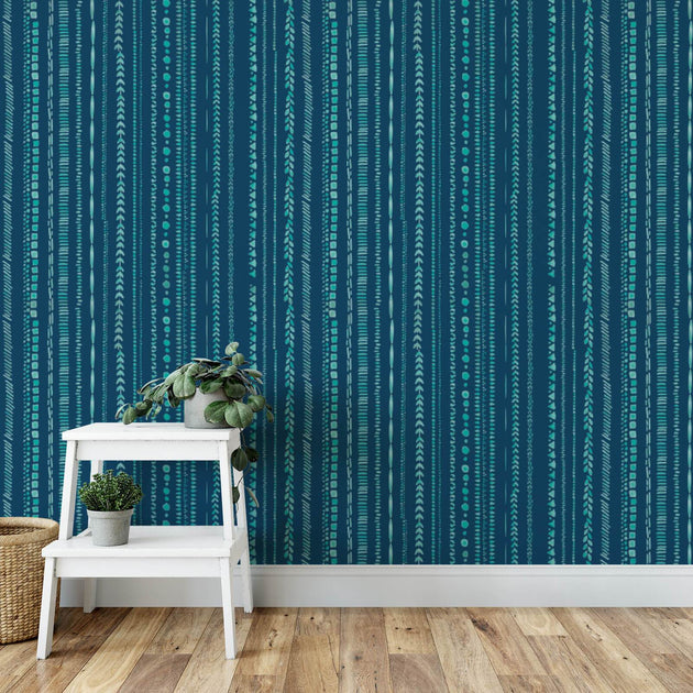 Pacific Stripes Peel and Stick Wallpaper