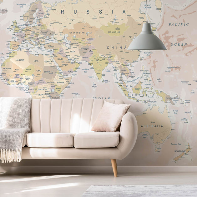 Rose Map Peel & Stick Wall Mural Wallpaper