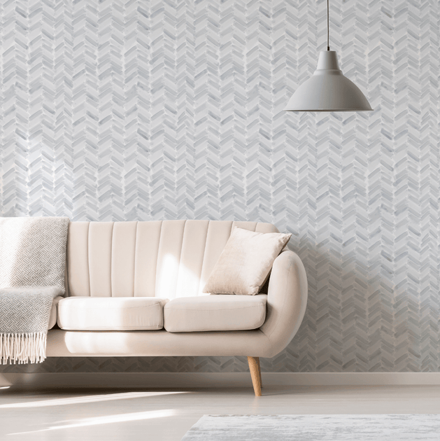 Slate Chevron Peel and Stick Wallpaper
